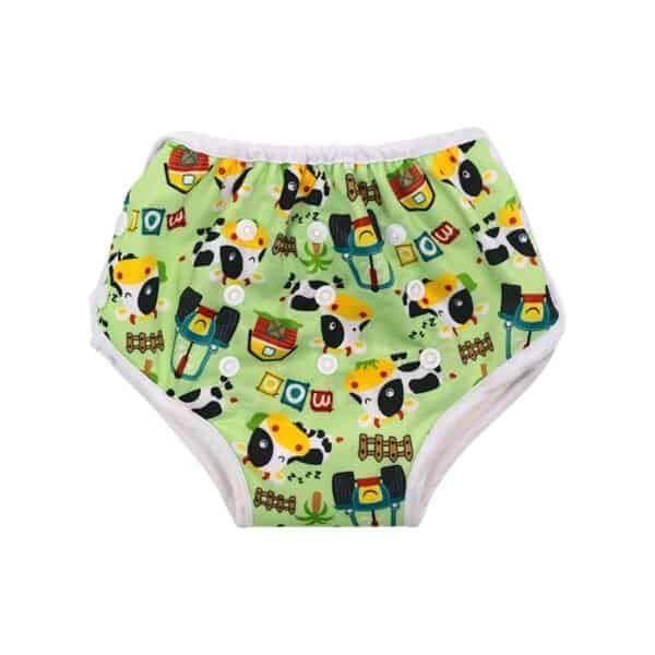 Training Pants - Snap on - Green Cow - A-Toosh-a-Licious